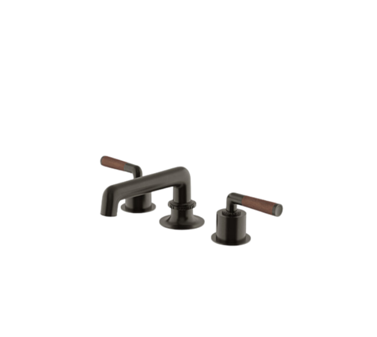 Waterworks Henry Lavatory Faucet with Walnut Lever Handles in Dark Bra ...