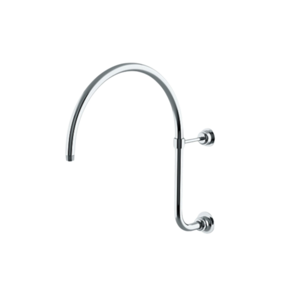 Waterworks Henry Chronos 20" Wall Mounted Gooseneck Shower Arm in Chro ...